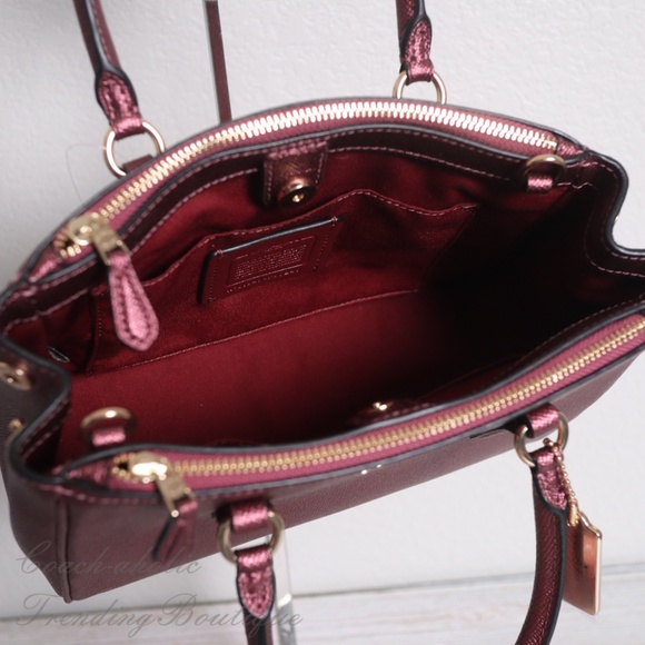 Coach | Bags | Nwt Coach Metallic Leather Mini Surrey Carryall | Poshmark